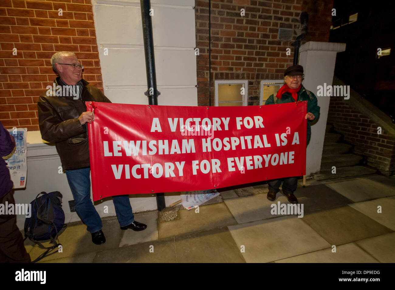 NHS Protest outside BBC TV Question Time in Lewisham, London, UK Stock ...