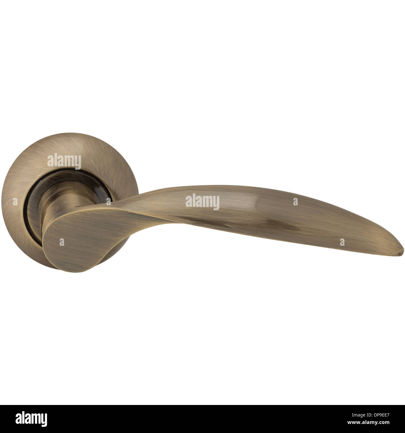 Classic door handle side view isolated on white Stock Photo - Alamy