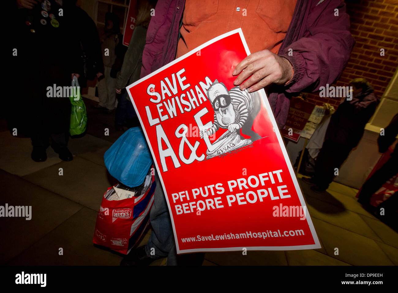 NHS Protest outside BBC TV Question Time in Lewisham, London, UK Stock ...