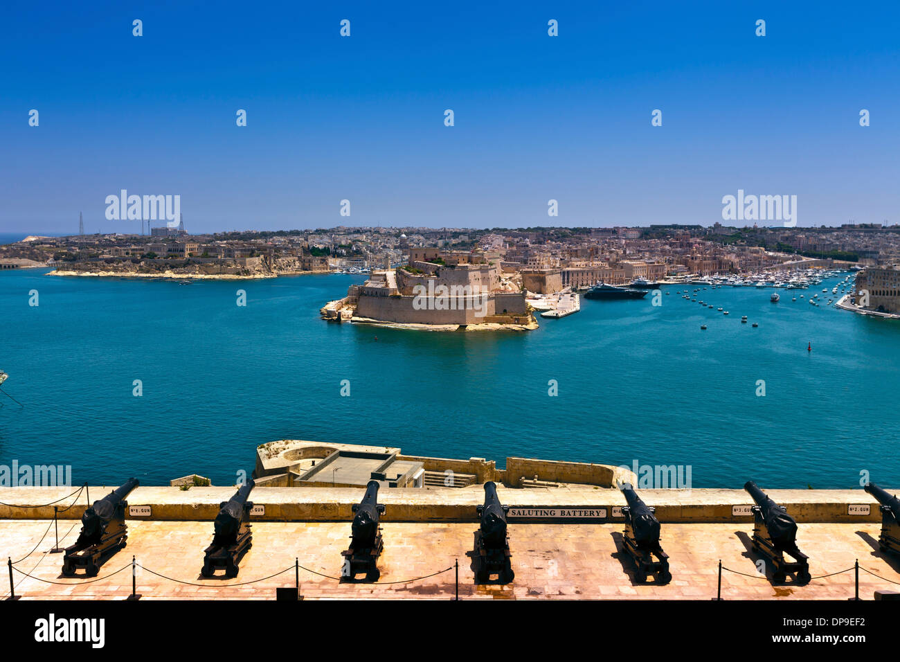View of the Grand Harbour, Fort St. Angelo and Birgu (Citta Vittoriosa ...
