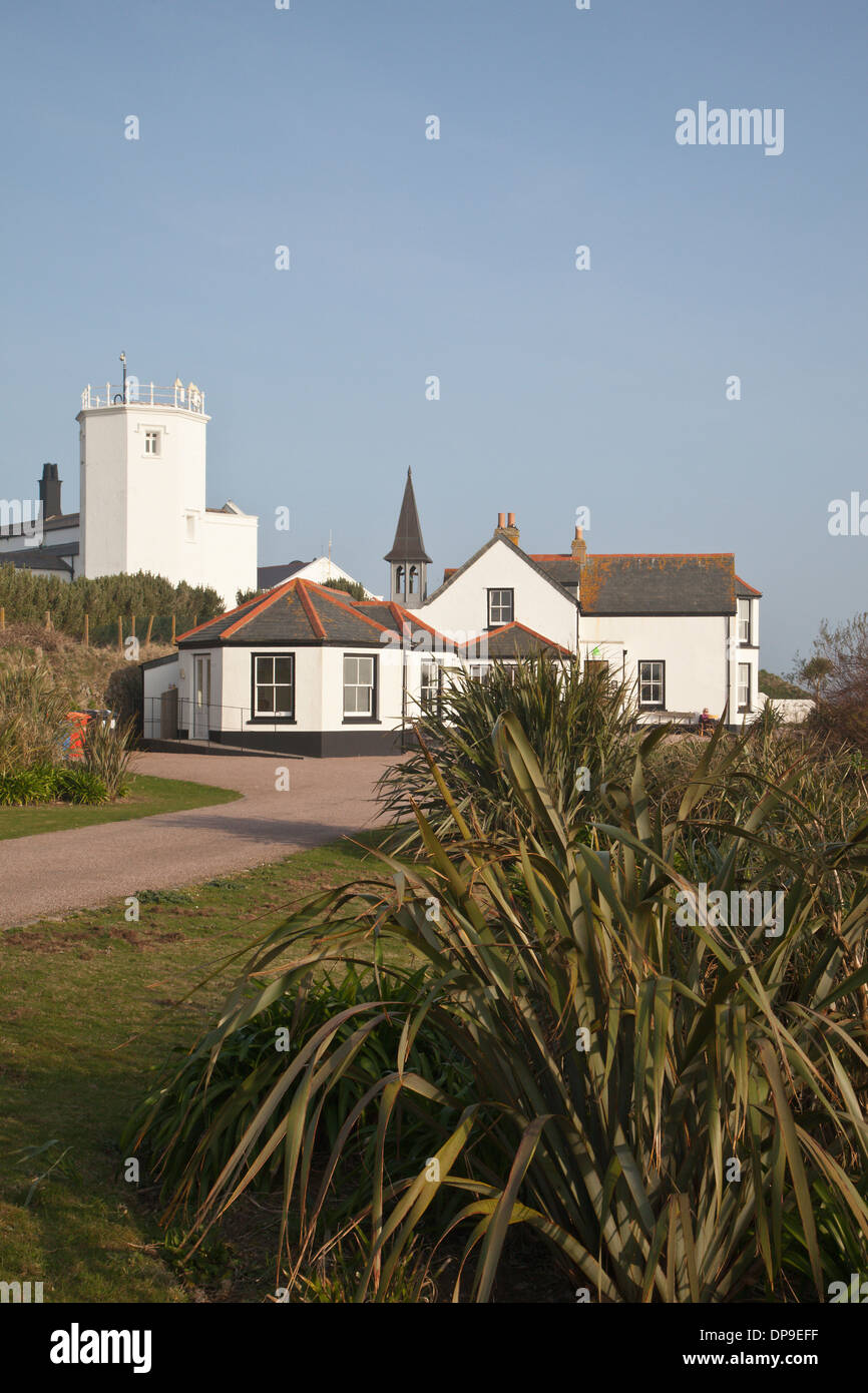 Lizard Point Lighthouse and Polbrean Youth Hostel, Lizard Peninsula ...
