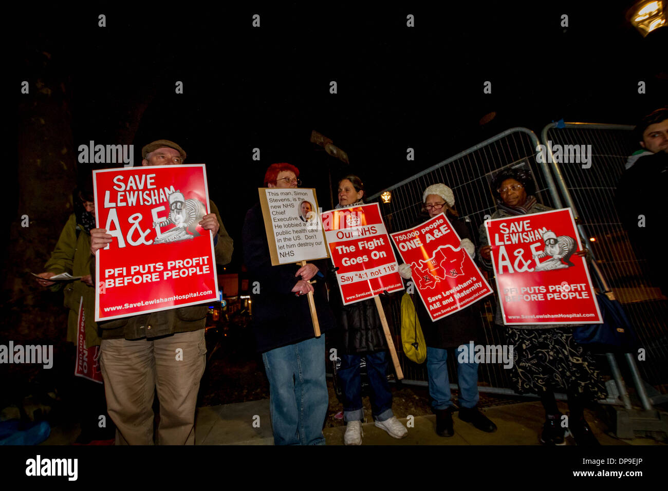 NHS Protest outside BBC TV Question Time in Lewisham, London, UK Stock ...