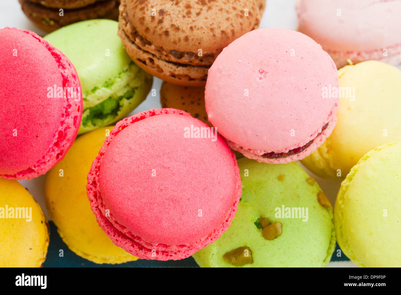 pile of macaroons close up Stock Photo - Alamy