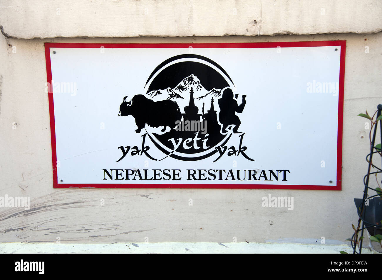 Nepalese restaurant Yeti Yak Sign Nepal Food Eat Stock Photo - Alamy