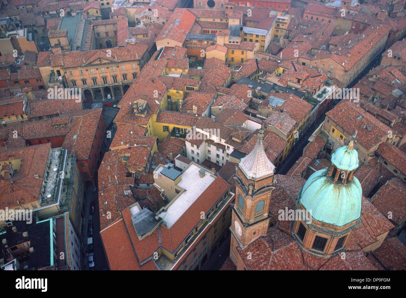 View from Asinelli tower over centre of Bologna Stock Photo - Alamy
