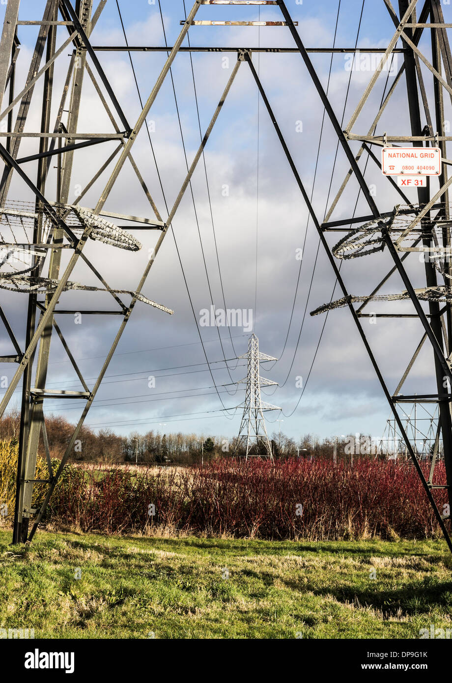 Pylons and cables hi-res stock photography and images - Alamy