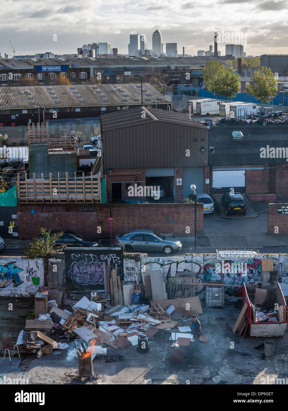 Hackney Wick, East London in the shadow of the 2012 Olympic Stadium and ...