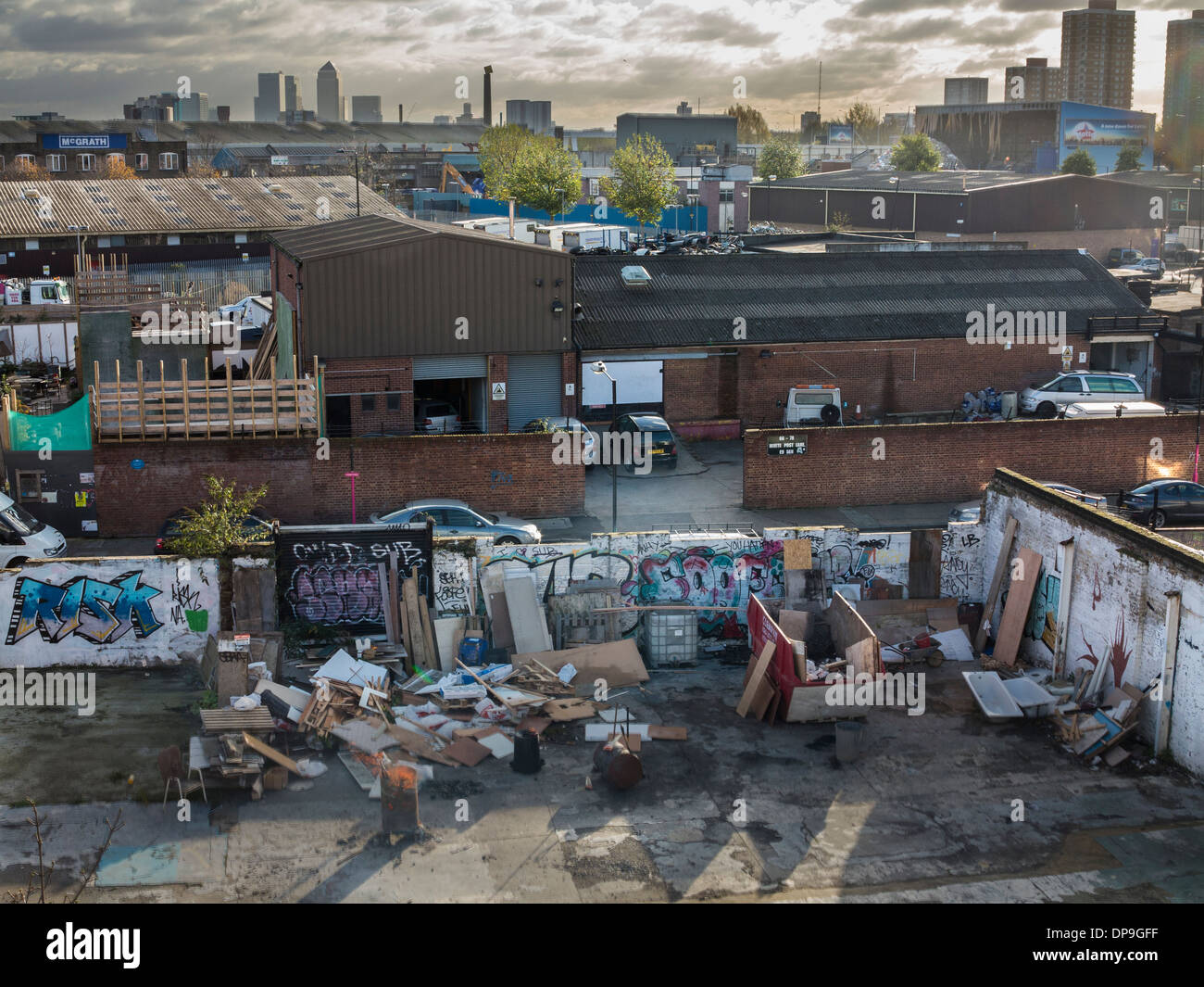 Hackney Wick, East London in the shadow of the 2012 Olympic Stadium and ...
