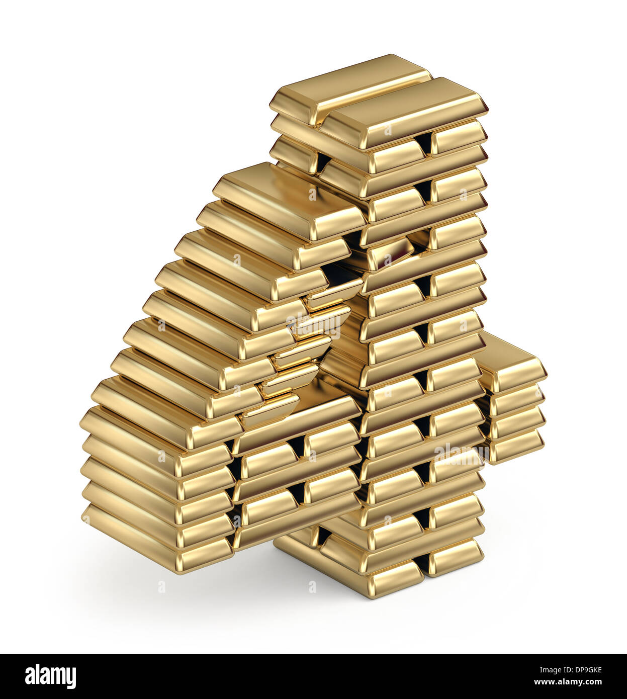Number 4 from gold bars Stock Photo - Alamy