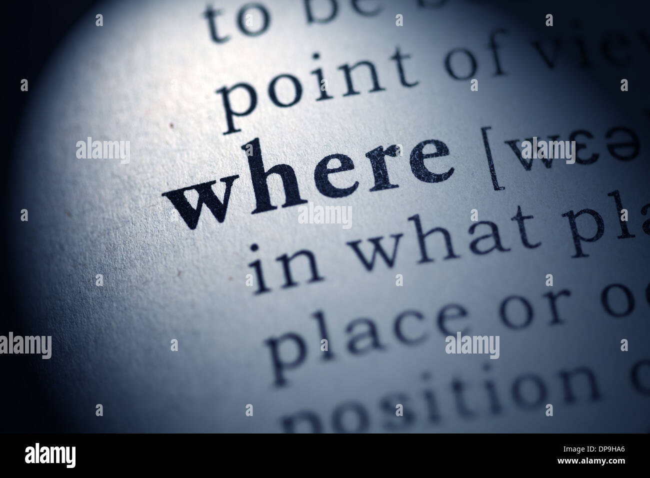 Fake Dictionary, Dictionary definition of the word where Stock Photo ...