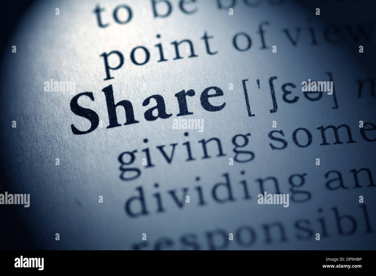 Fake Dictionary, Dictionary definition of the word share Stock Photo ...