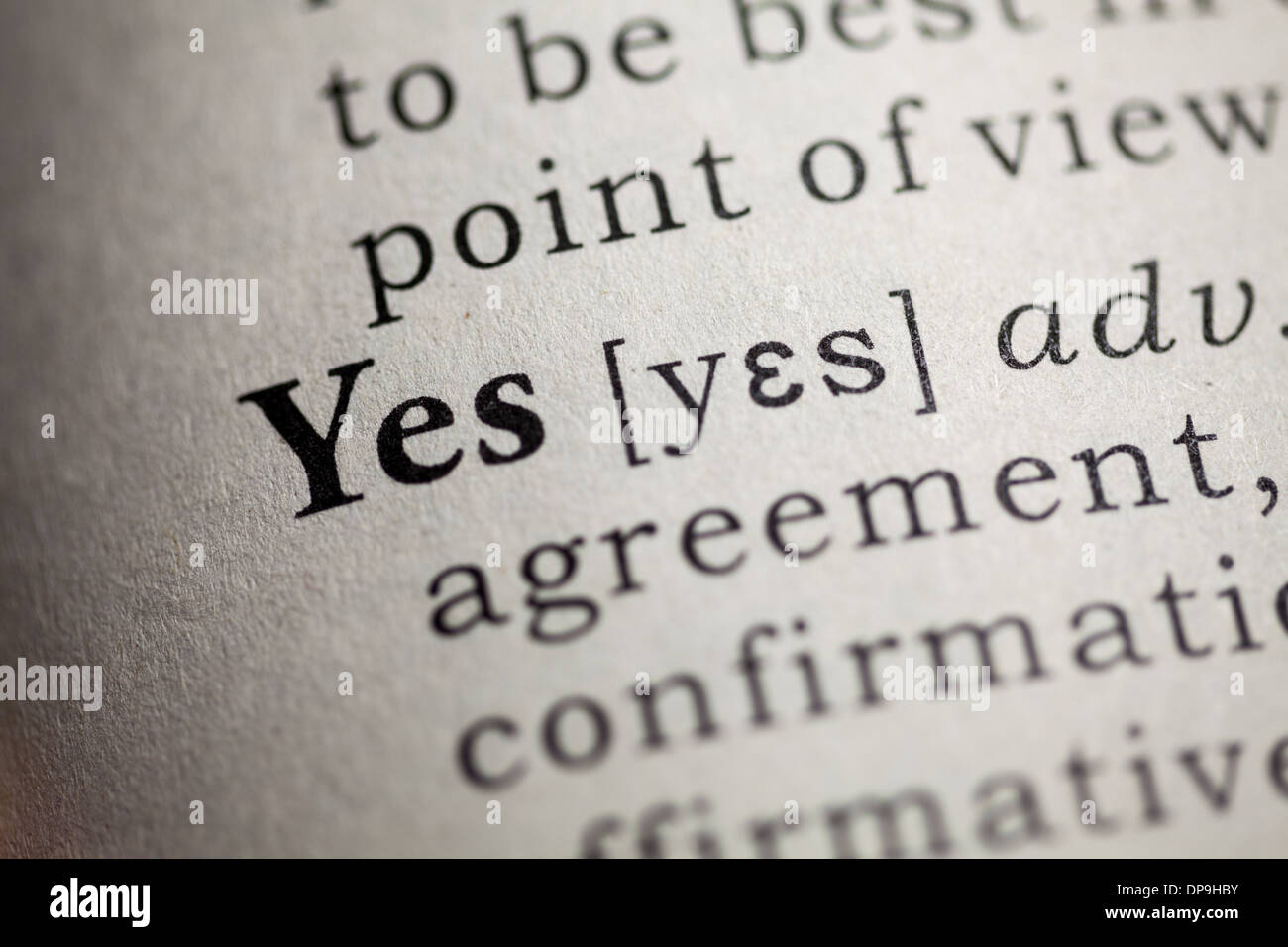 Word yes hi-res stock photography and images - Alamy