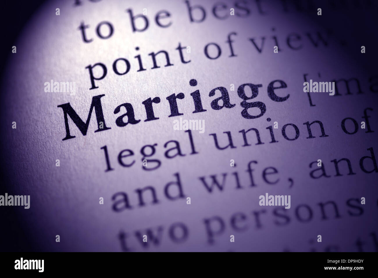 Fake Dictionary, Dictionary definition of the word marriage Stock Photo ...