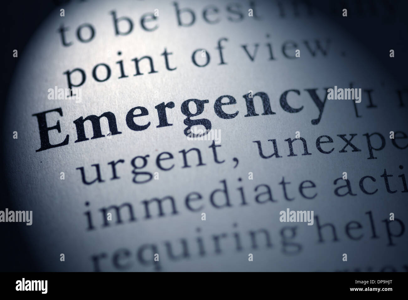 Fake Dictionary, Dictionary definition of the word emergency Stock ...