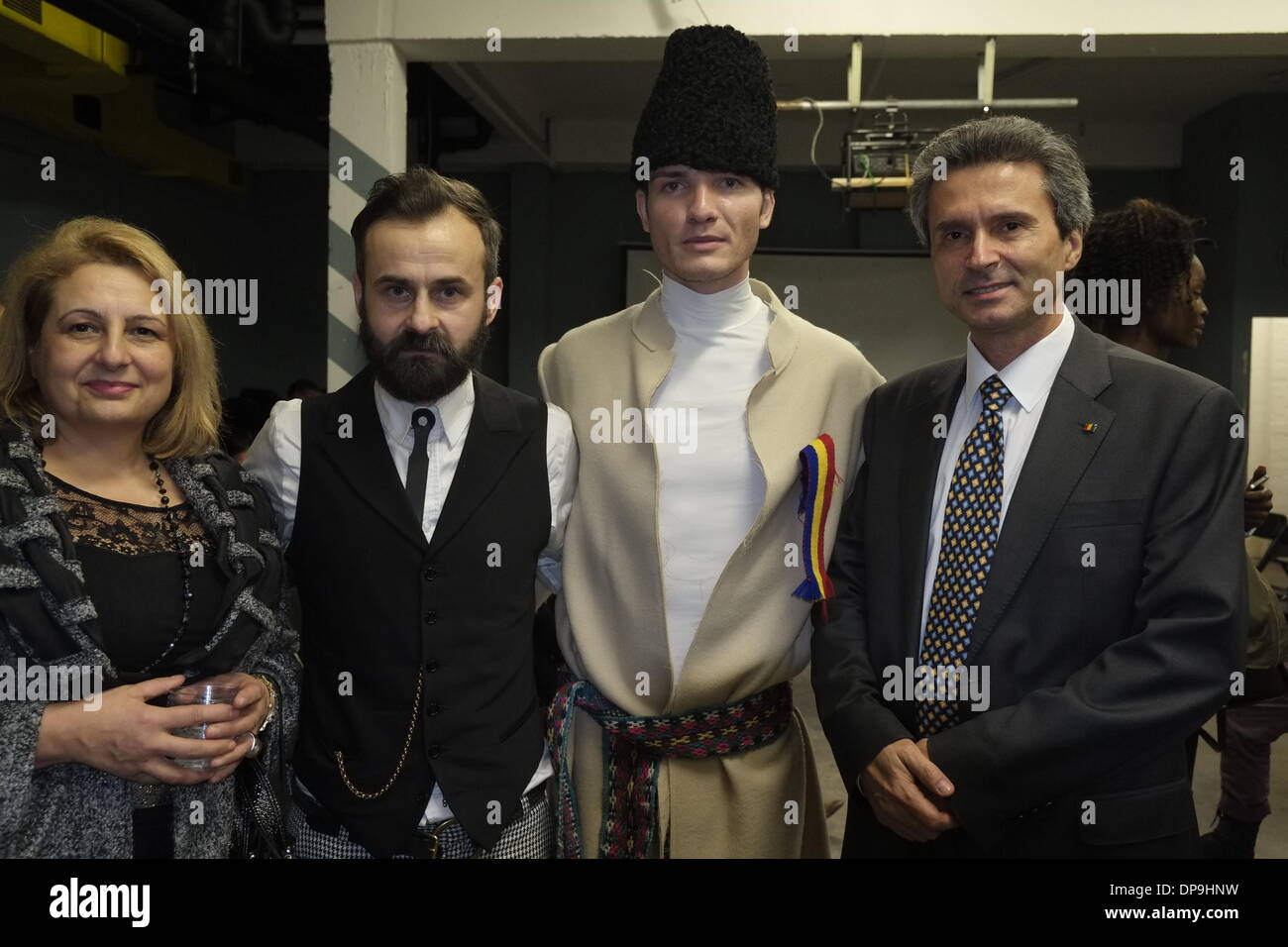 London, UK. 09th Jan, 2014. Ion Jinga, Romanian ambassador and his wife ...