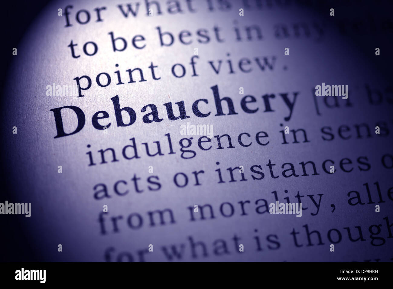 Fake Dictionary, Dictionary definition of the word debauchery Stock ...