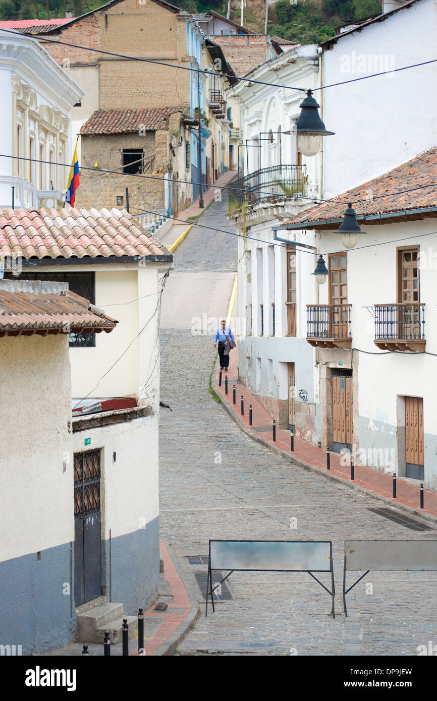 Quito old town historic center view, Ecuador Stock Photo - Alamy