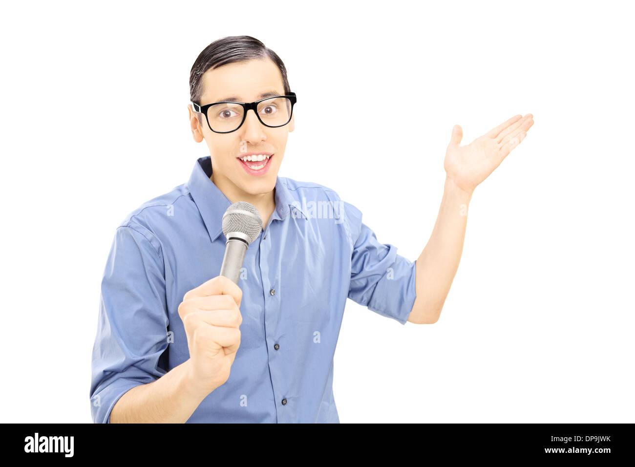 Singing into the microphone hi-res stock photography and images - Alamy