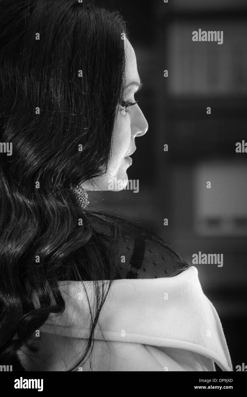 Lights on hair Black and White Stock Photos & Images - Alamy