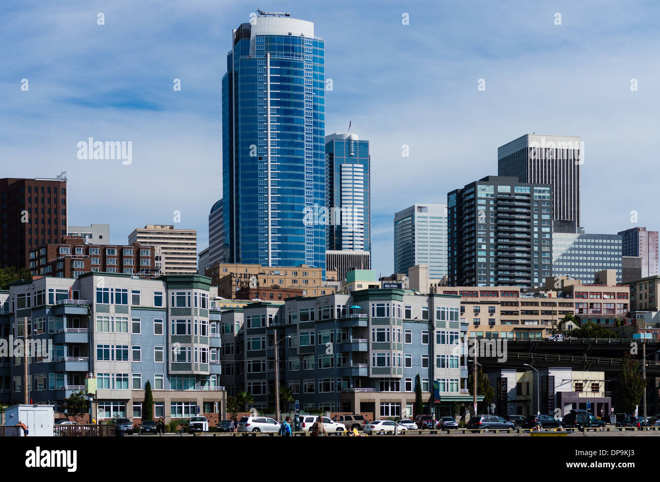 Seattle skyline with office and apartment buildings view from the ...