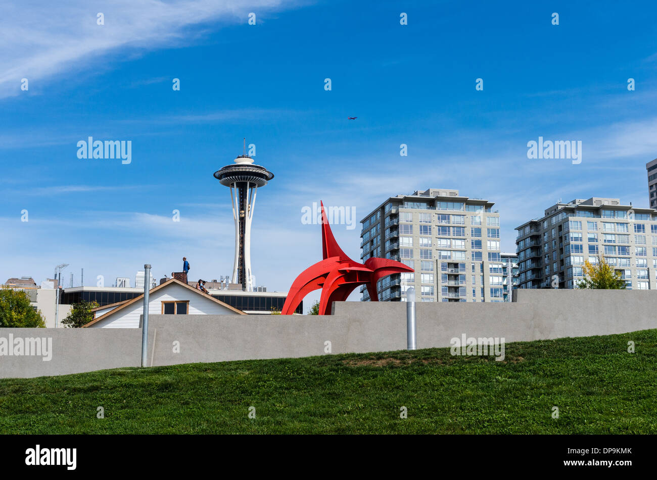 View of the Space Needle and Olympic Sculpture Park from the waterfront ...