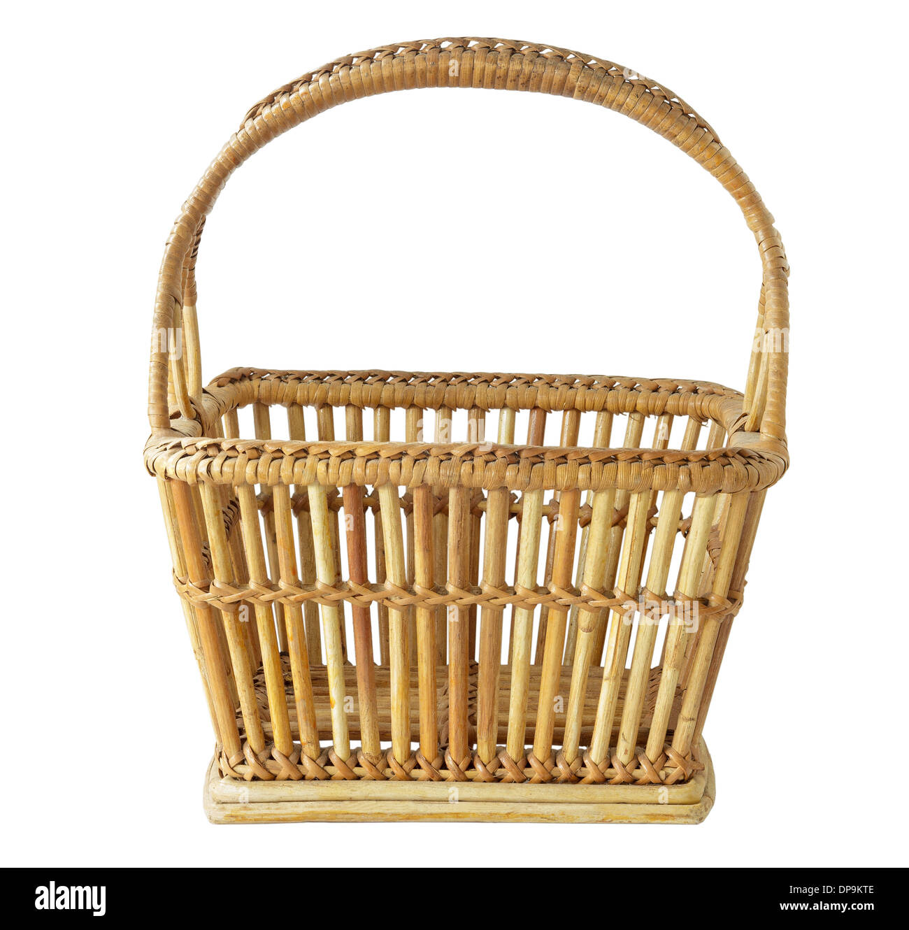 vintage weave wicker basket isolated on white background Stock Photo ...