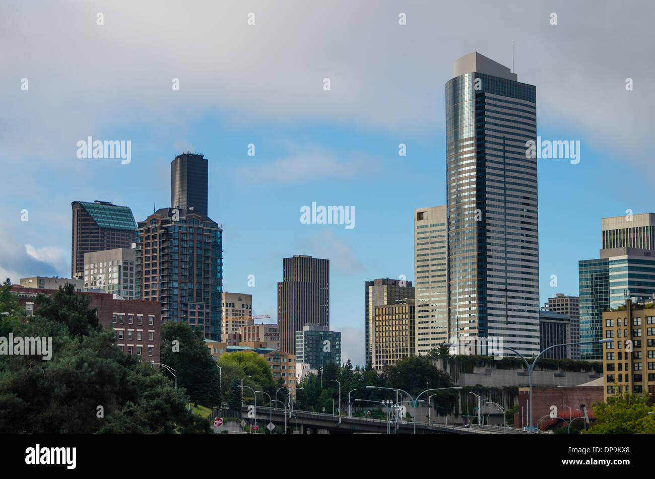 Seattle skyline showing office buildings in downtown Seattle. Seattle ...