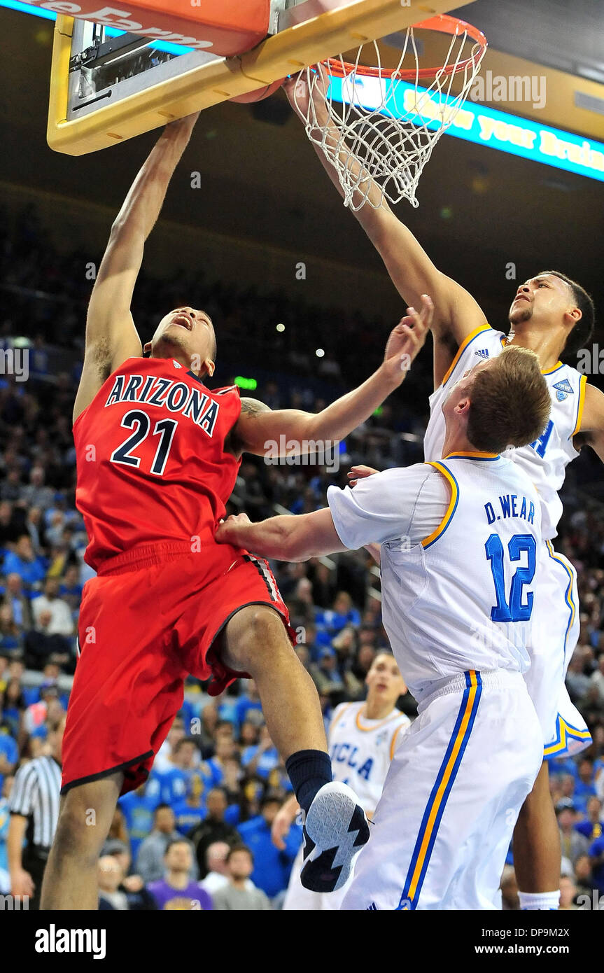 Los Angeles, CA, USA. 9th Jan, 2014. Arizona Wildcats forward Brandon ...