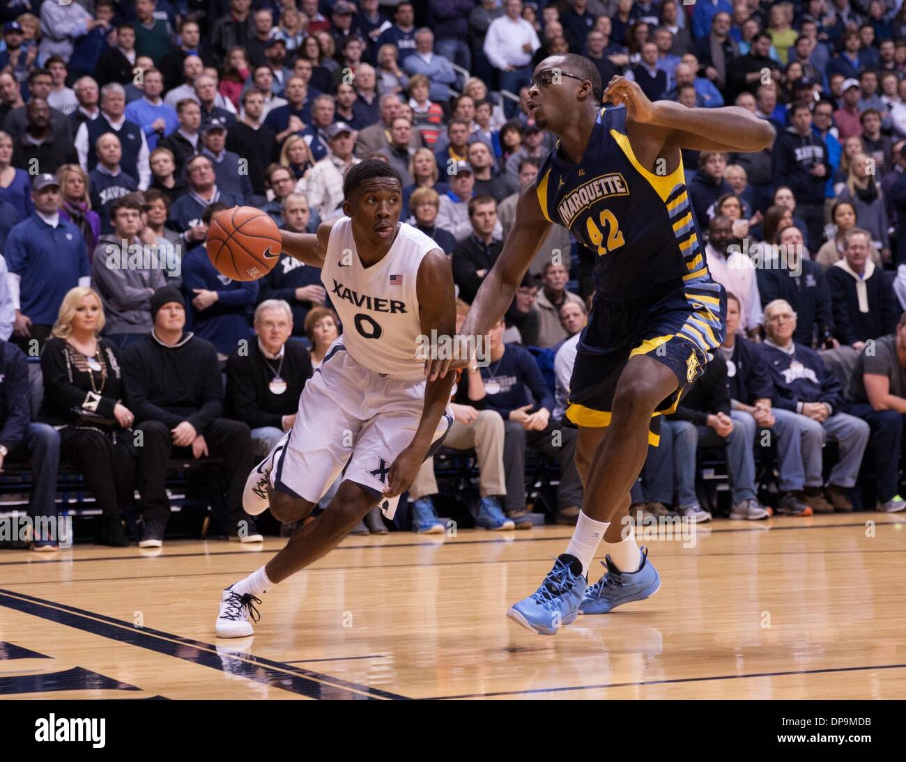 Cincinnati, OH, USA. 9th Jan, 2014. Xavier Musketeers guard Semaj ...