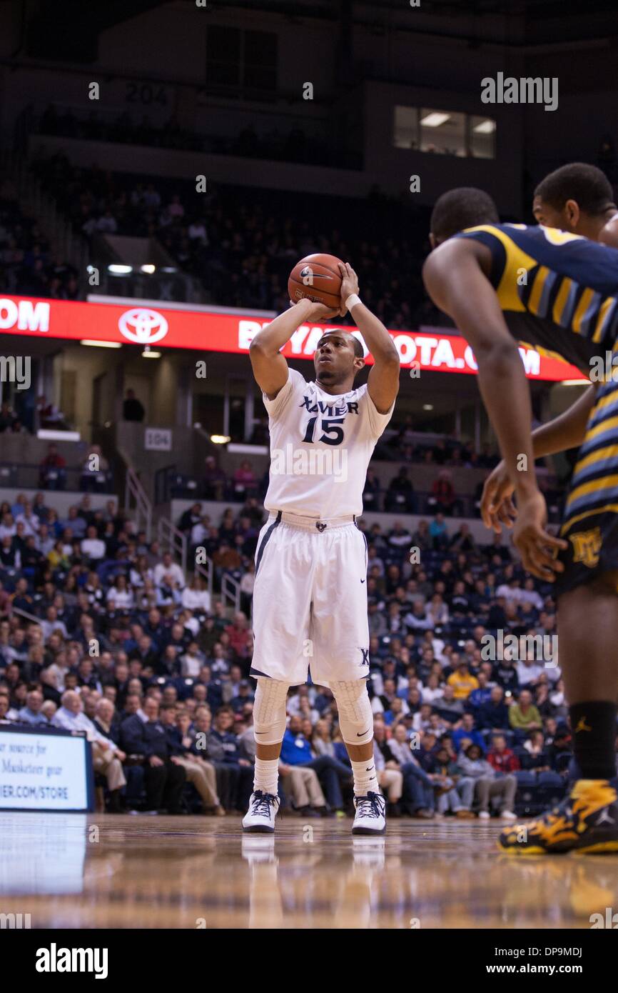 Cincinnati, OH, USA. 9th Jan, 2014. Xavier Musketeers guard Myles Davis ...