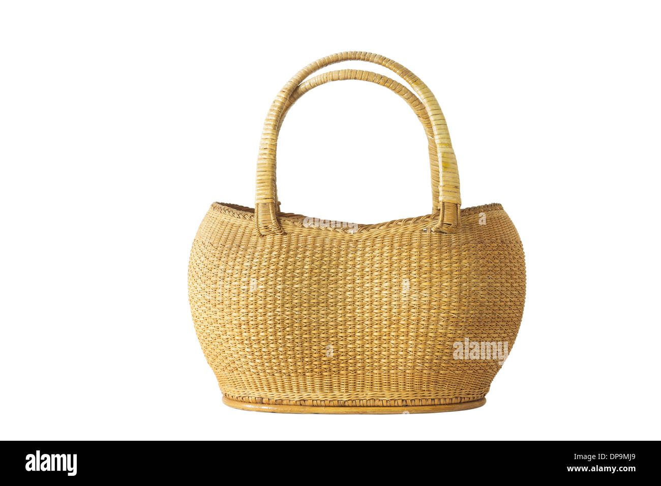 vintage weave wicker basket isolated on white background Stock Photo ...