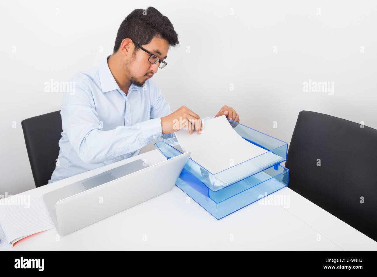 Businessman working office desk documents hi-res stock photography and ...