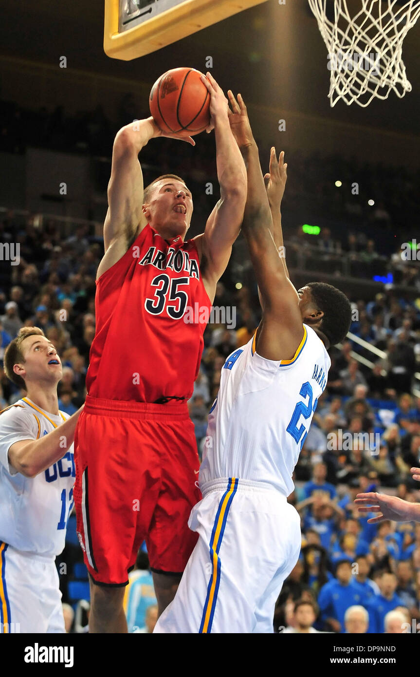 Los Angeles, CA, USA. 9th Jan, 2014. Arizona Wildcats center Kaleb ...