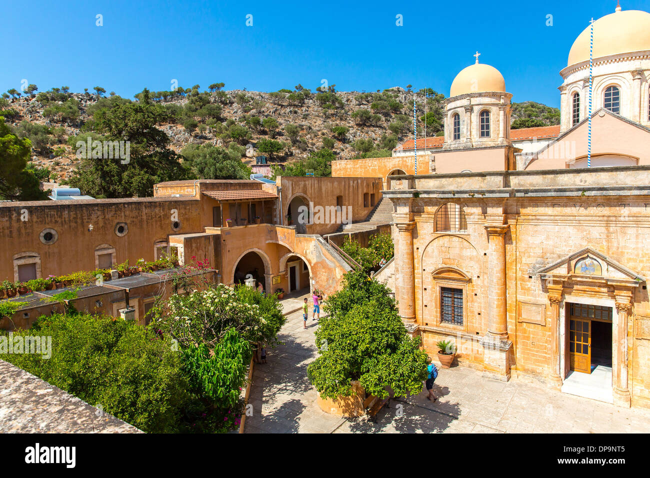 Monastery (friary) in Messara Valley at Crete, Greece. Messara - is ...