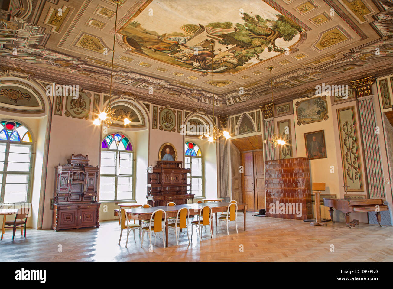 Jasov - Hall with the fresco by Johann Lucas Kracker (1752 - 1776) from ...