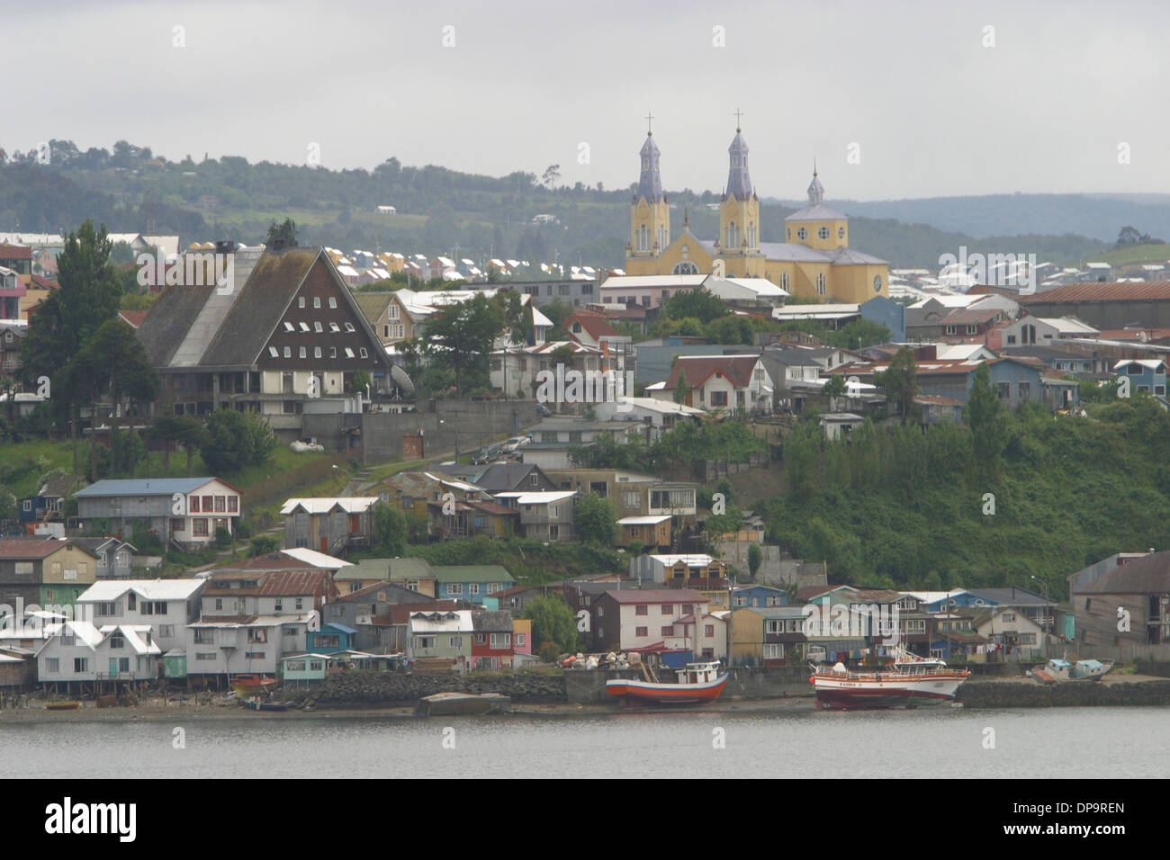 The colorful port city of Castro is the capital of Chiloe province ...