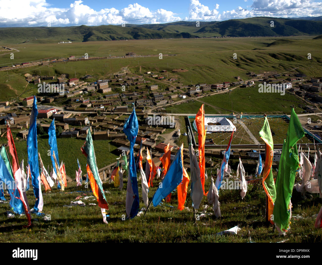 Lungta and Darchor Tibetan Buddhist prayer flags in Tibet, China Stock ...
