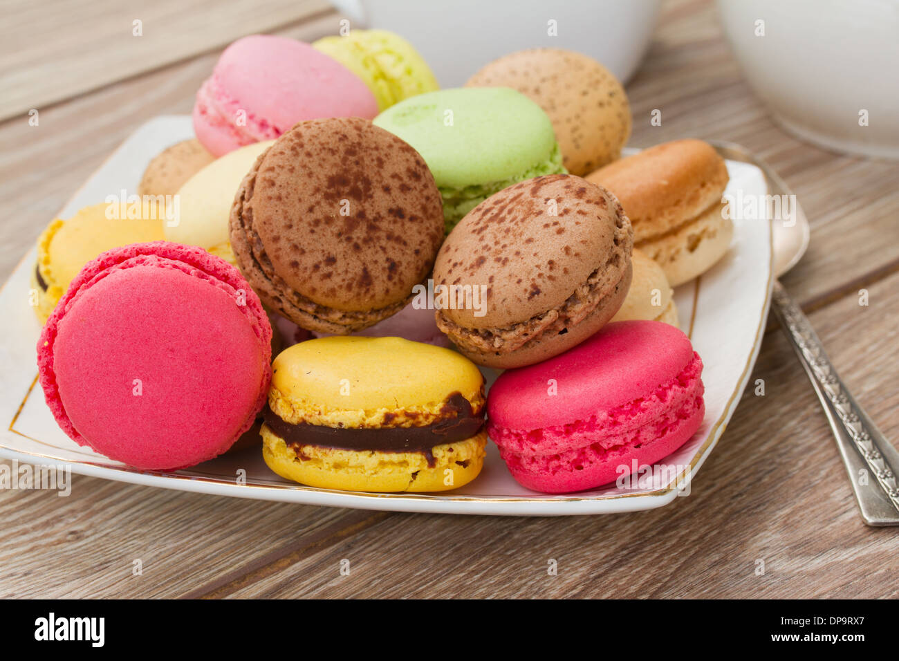 Plate assorted macaroons hi-res stock photography and images - Alamy