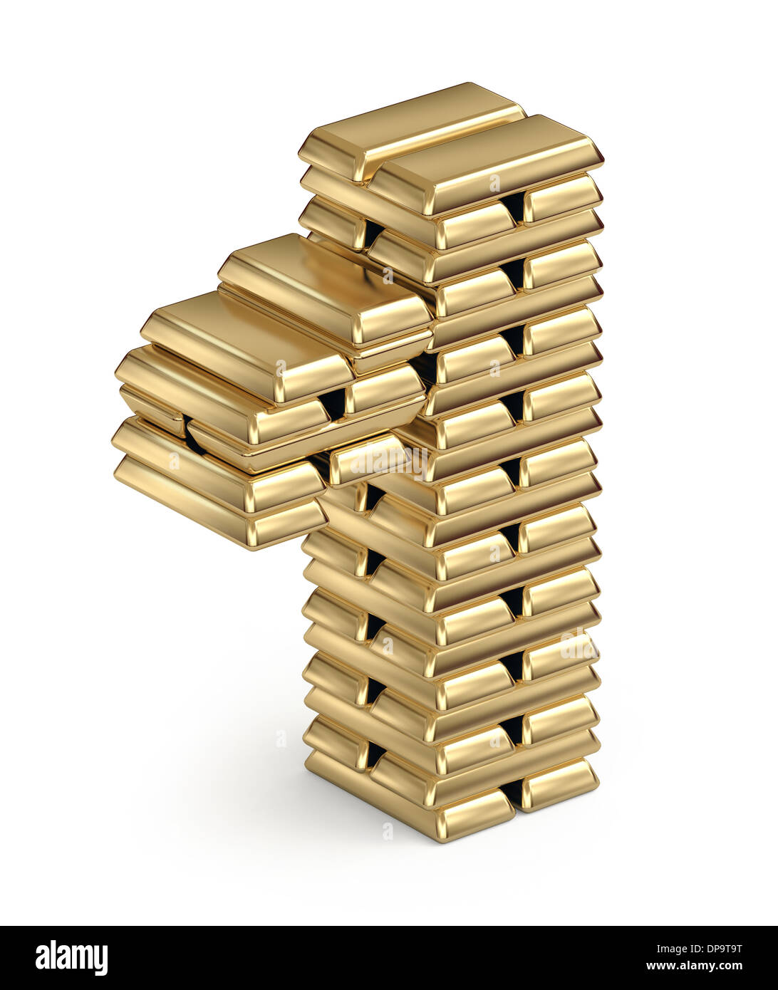 Number 1 from gold bars Stock Photo - Alamy