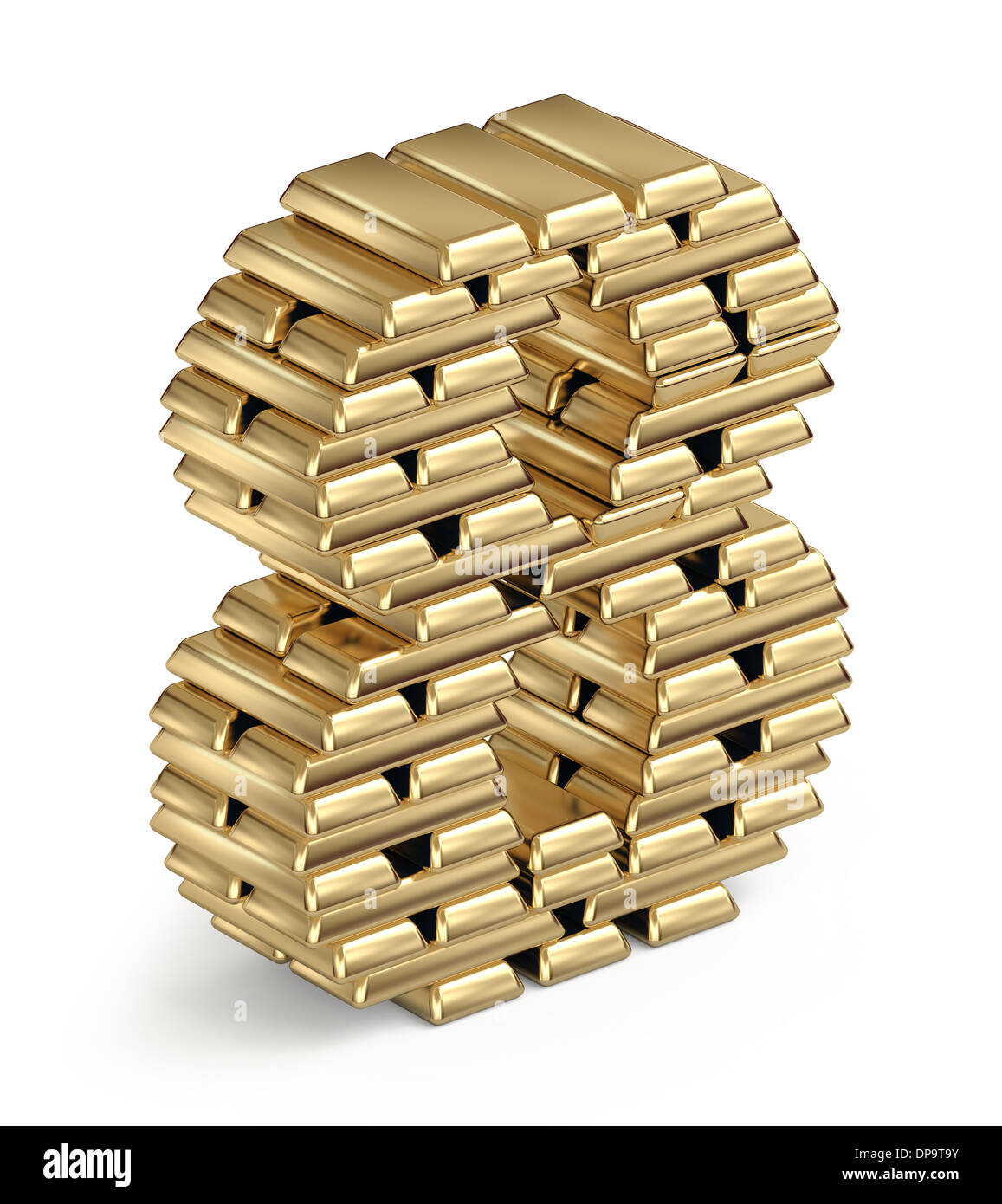 Number 8 from gold bars Stock Photo - Alamy