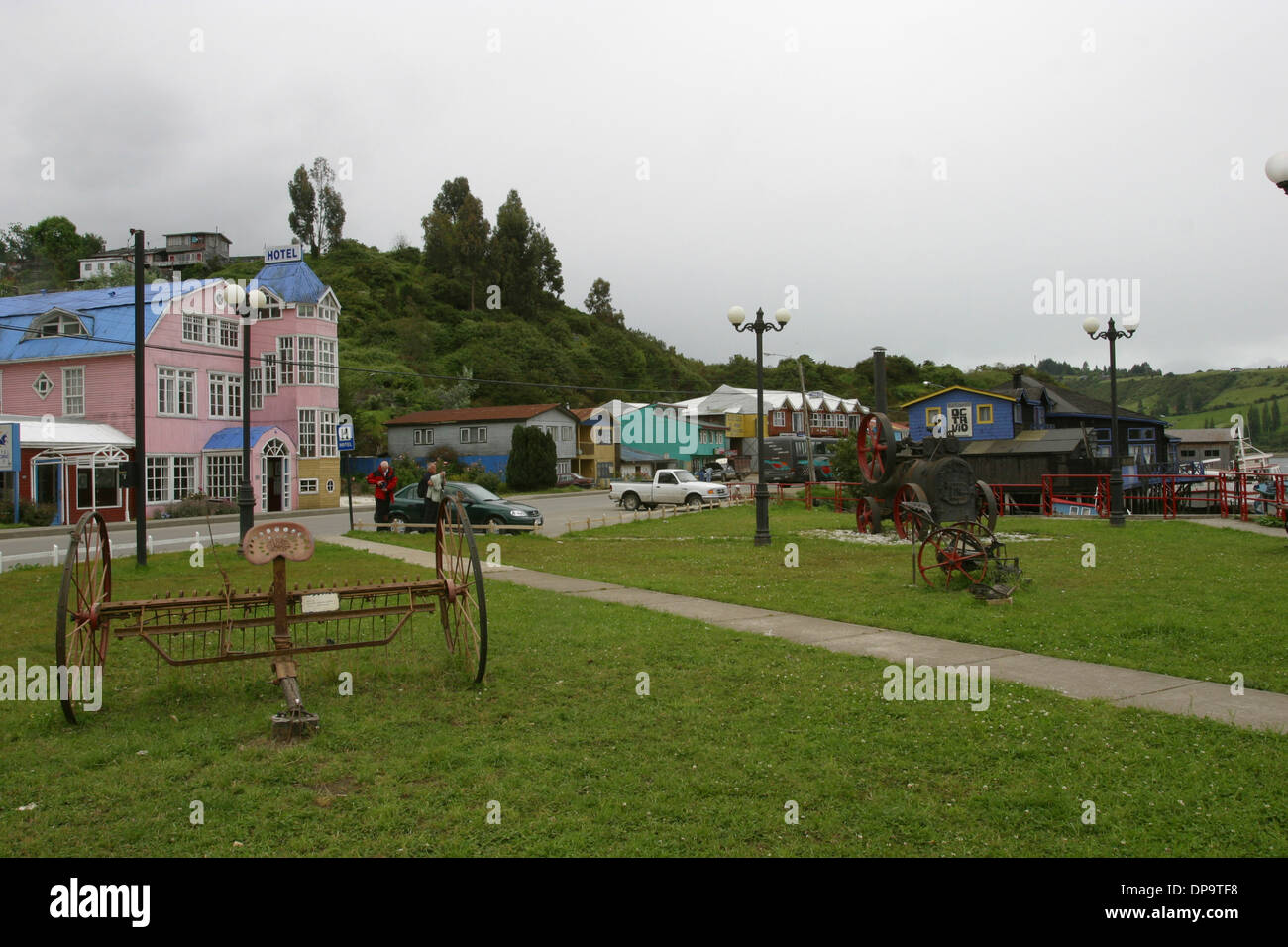 The colorful port city of Castro is the capital of Chiloe province ...