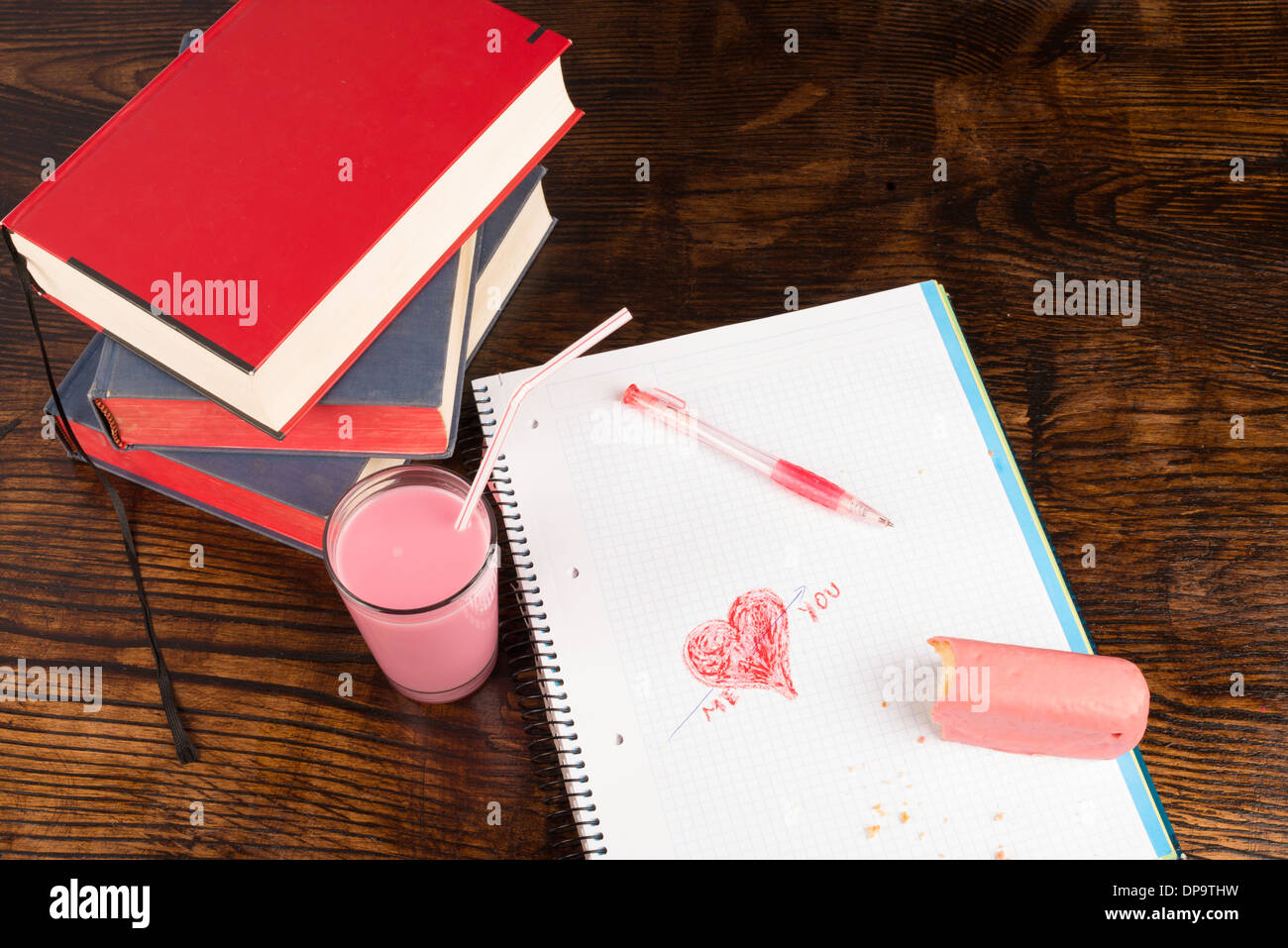 College romance, heart shaped scribbling in a notebook Stock Photo - Alamy