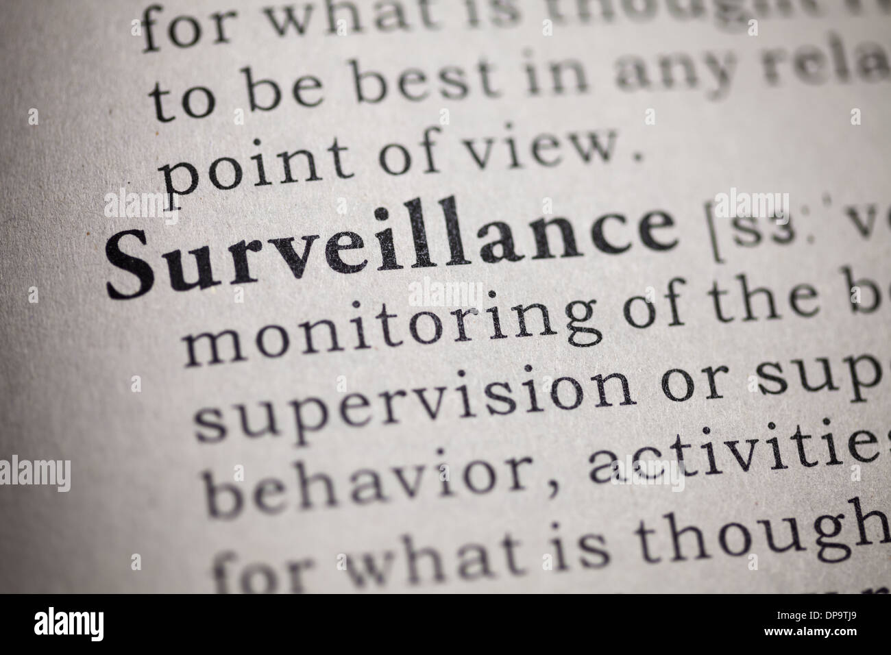 Fake Dictionary, Dictionary definition of the word Surveillance Stock ...