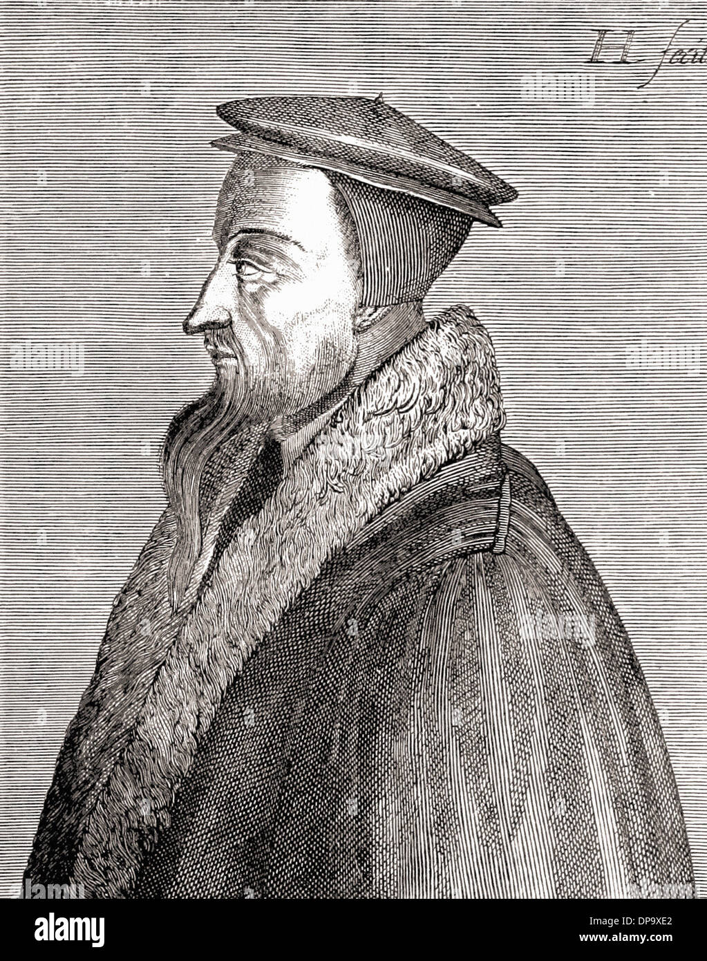 Engraving portrait of john calvin british engraving xix th century hi ...