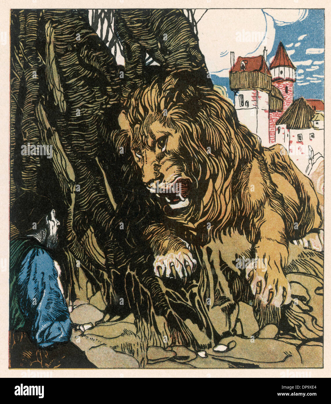 LION & MAN (GRIMM Stock Photo - Alamy
