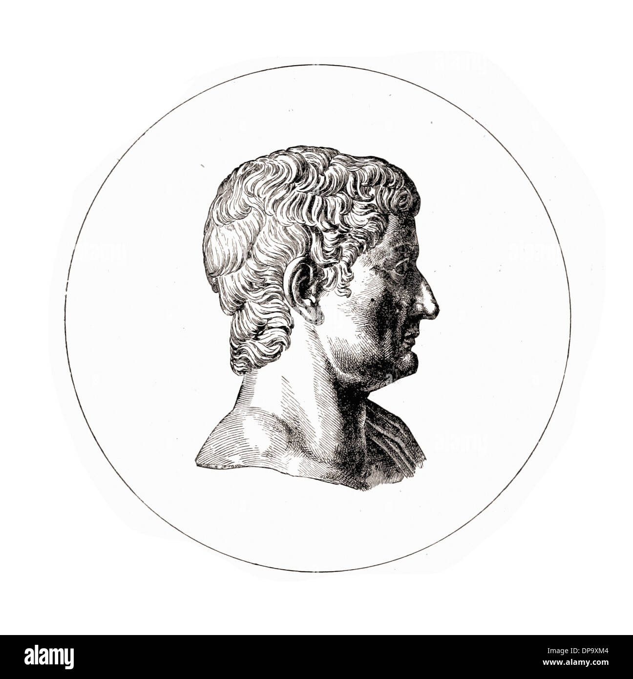 Engraving portrait of tiberius british engraving xix th century hi-res ...