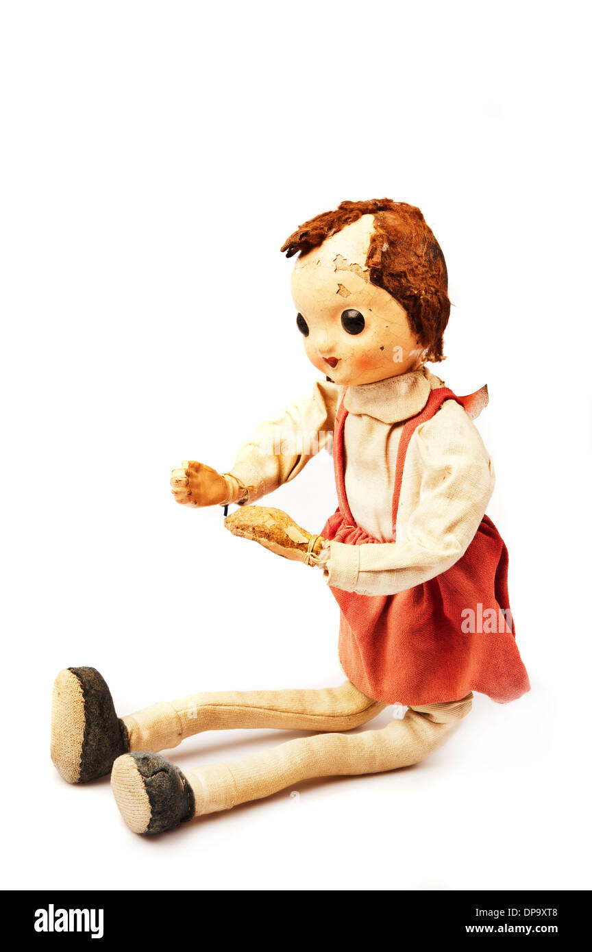spooky old damaged doll Stock Photo - Alamy