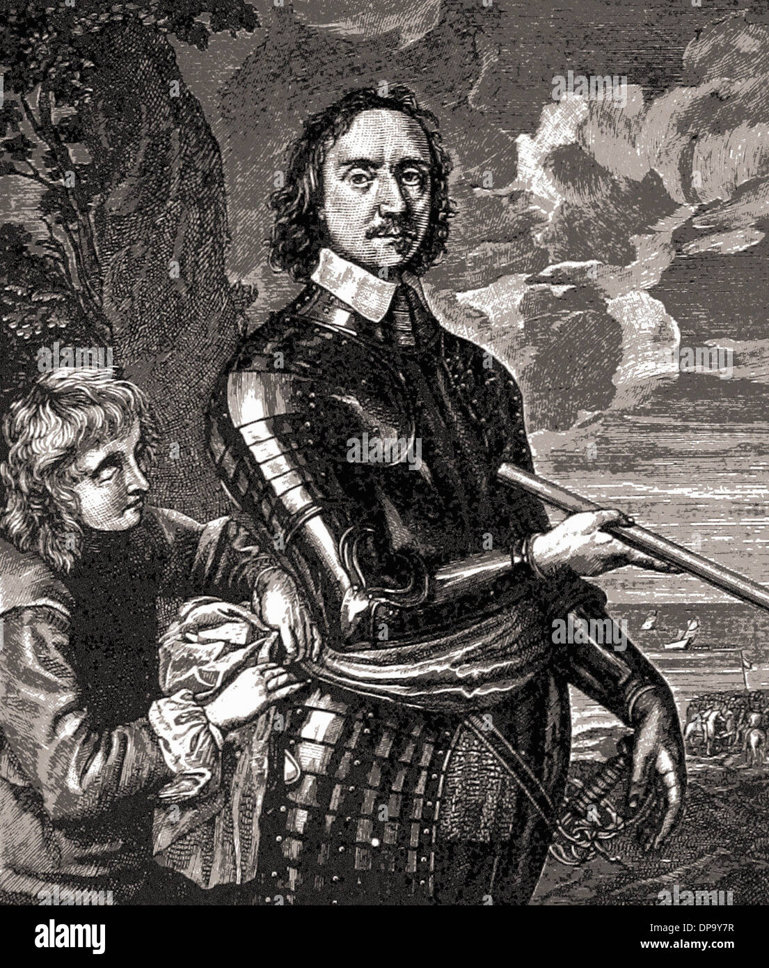 Engraving portrait of oliver cromwell british engraving xix th century ...