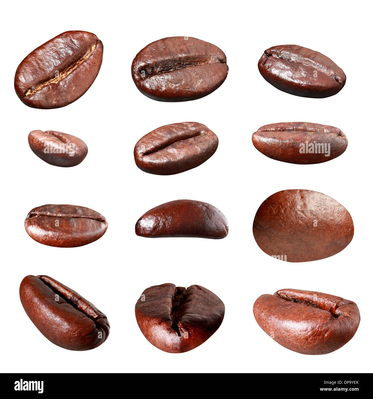 Coffee bean group isolated on white background Stock Photo - Alamy