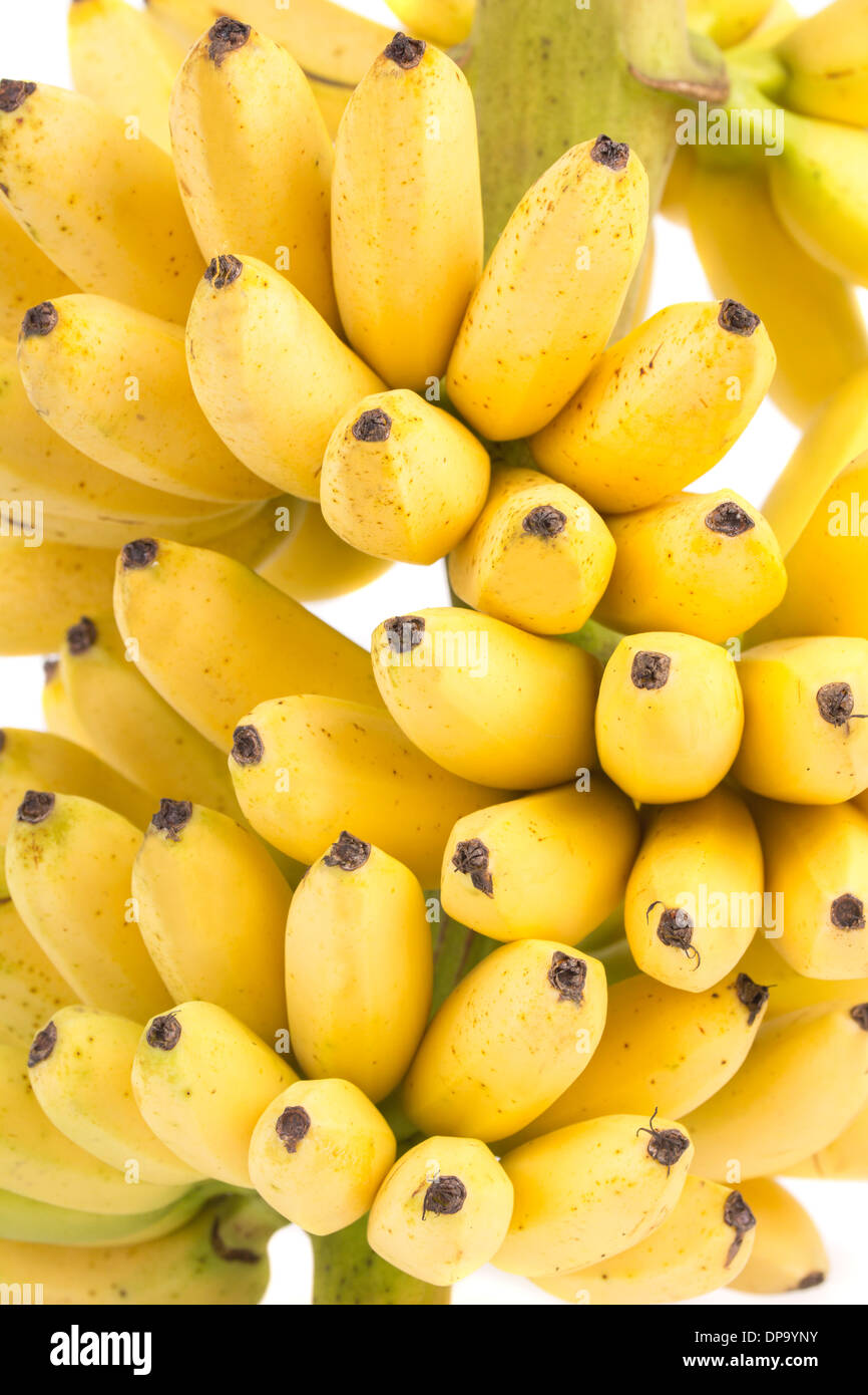 Banana bunch ripe on white background Stock Photo - Alamy